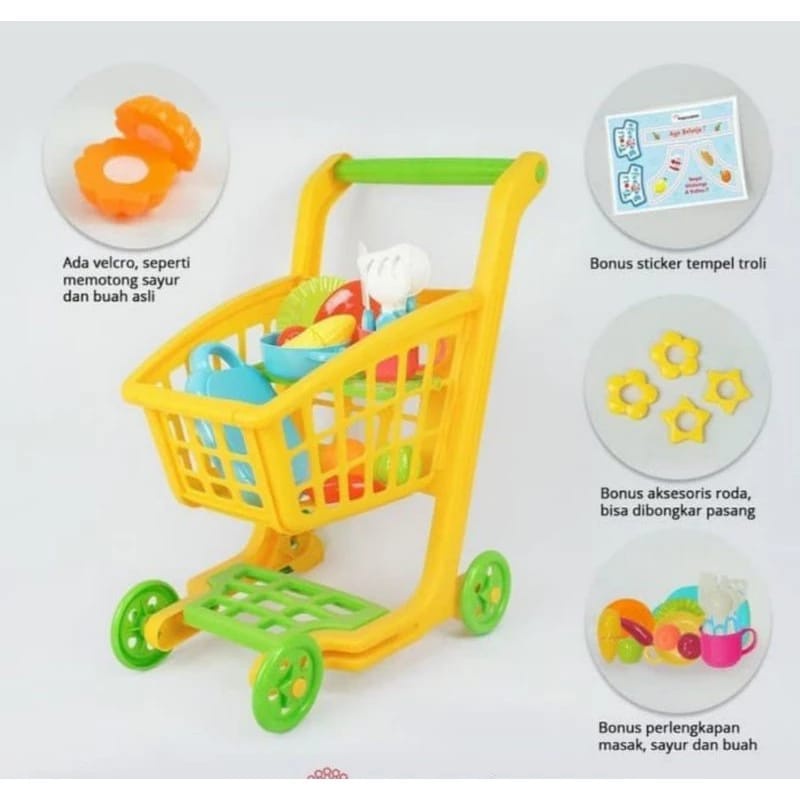 H0660 HAPPY KIDS CHILDREN'S TOYS SHOPPING TROLLEY KGP89 SUPERMARKET ...