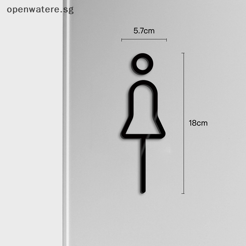 Openwatere Black Gold Color Toilet Sign Plate Brass Wash Room Door Wall ...