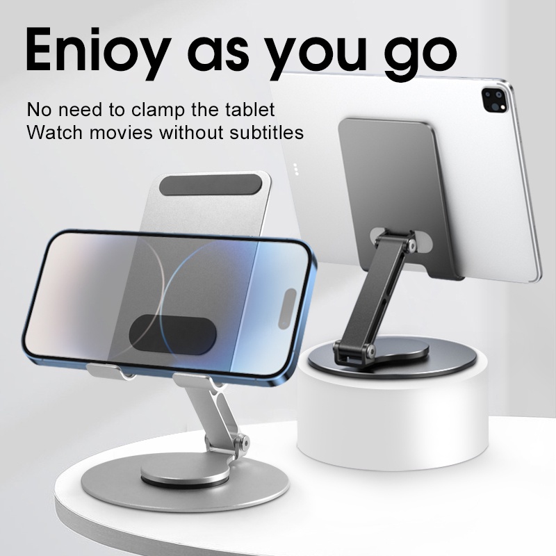 360° Rotate Metal Desk Mobile Phone Holder Stand For iPhone iPad Xiaomi ...