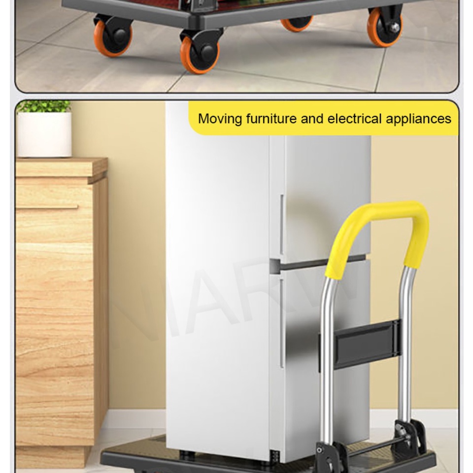 Trolley Folding Platform Cart Heavy Duty HandTruck Moving Push Flatbed ...