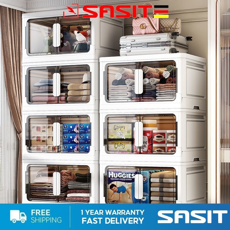 SAS Folding Storage Cabinet Magnetic Suction Storage Cabinet Household ...