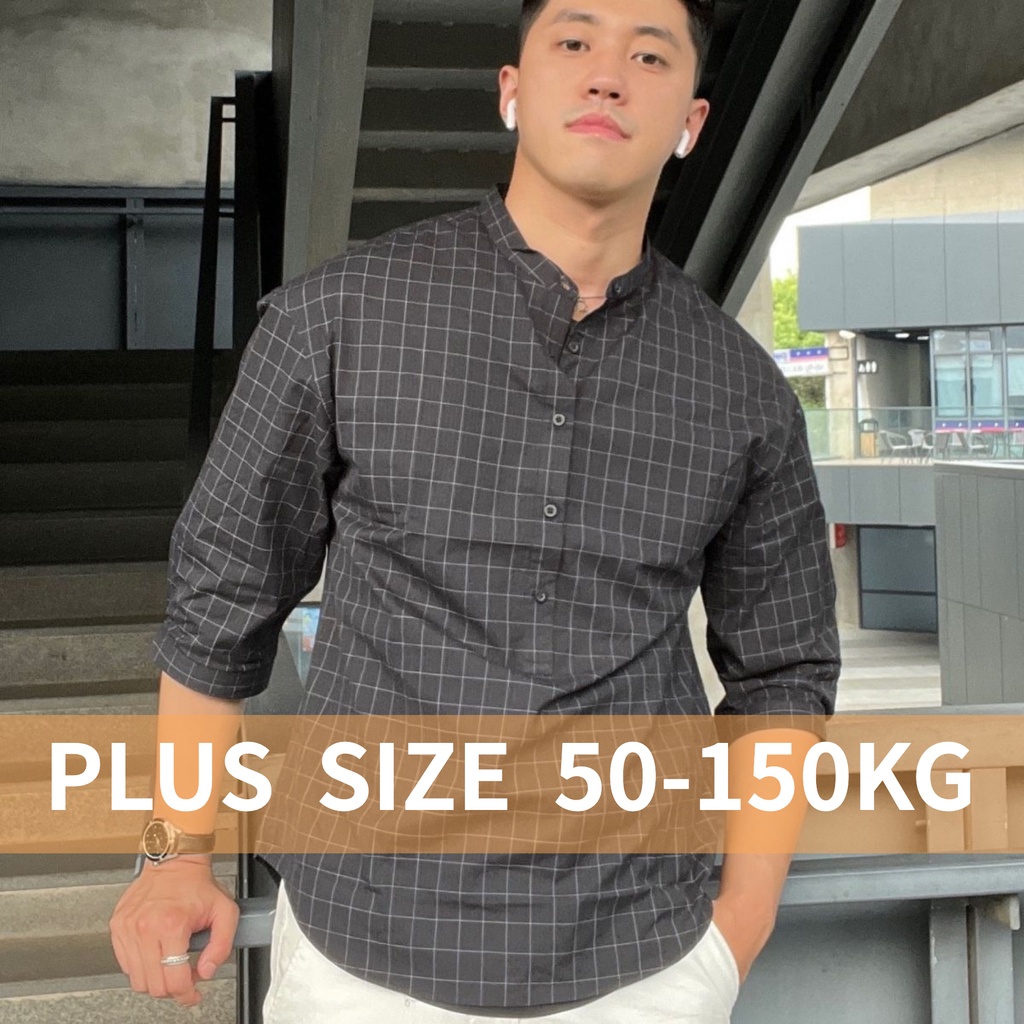 【Plus Size】150KG Men Summer Vintage Stripe Pullover Top Half Sleeve ...