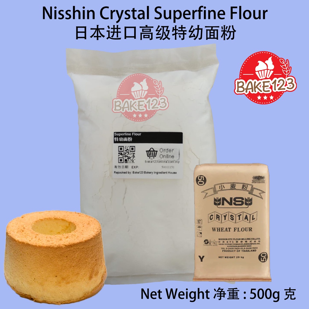 Nisshin Crystal Superfine Cake Flour 500g Low Protein / Tepung Kek ...