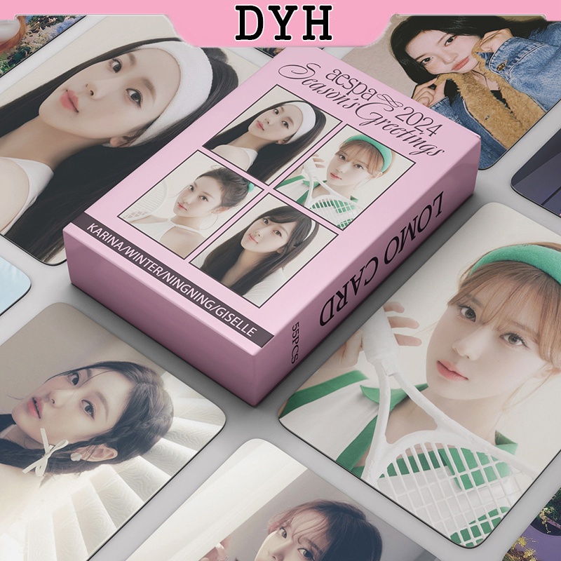 DYH 55pcs/box aespa Photocards 2024 season's greetings Album KPOP LOMO Card Collection Card ...