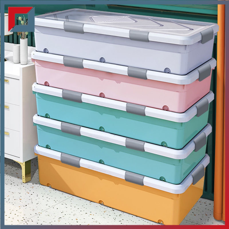 Under-bed storage box flat large-capacity storage box student dormitory ...
