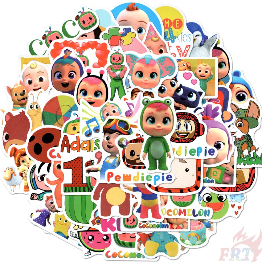 50Pcs/Set CoCoMelon . Funny Kids Reward Stickers DIY Fashion Waterproof ...