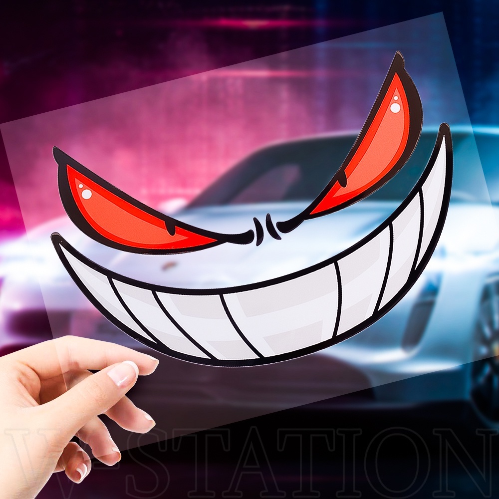 4 Sizes Smiling Devil Waterproof Sticker / Cartoon Cute Red Eyes Gengar ...