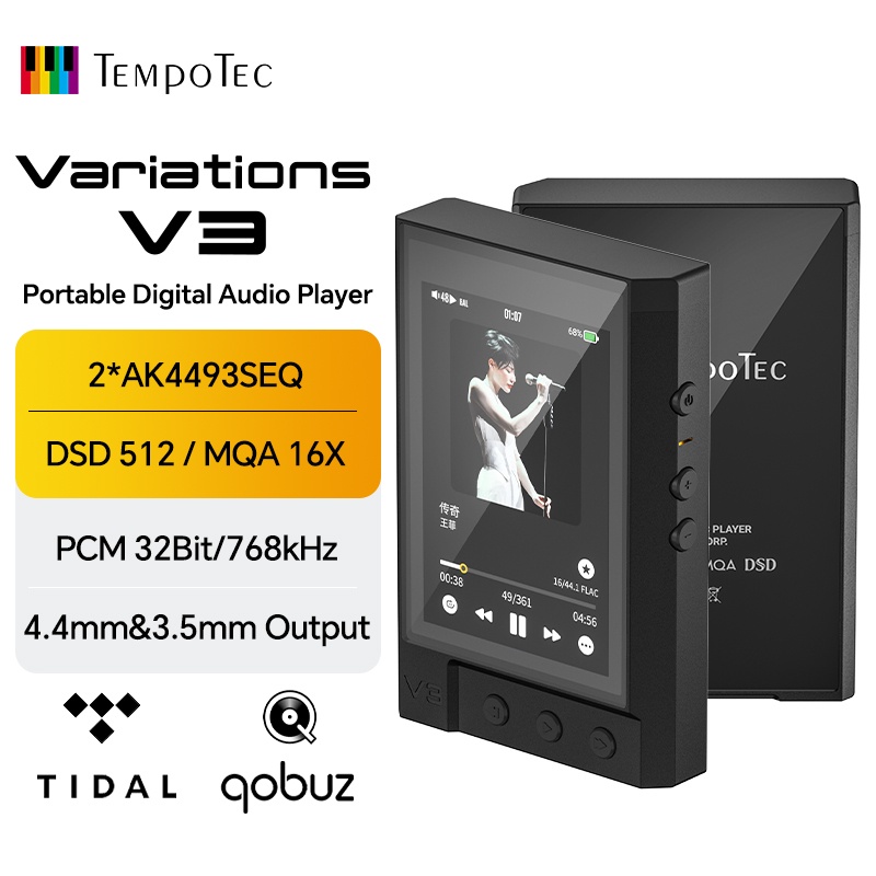 TempoTec V3 DAP Android HIFI Music Player MP3 Portable Dual AK4493SEQ ...