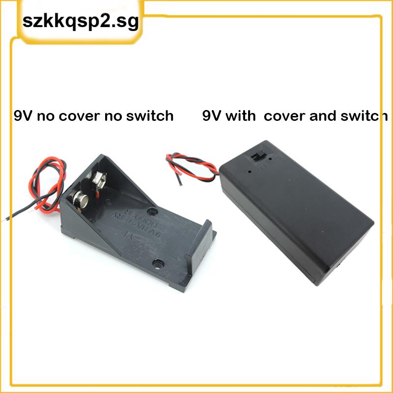 2 types 9 Volt Box Pack Power Toggle Black 9V Battery Holder with ON ...