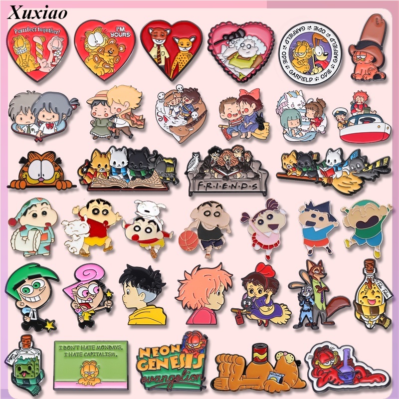 Anime Peripherals Spirited Away Enamel Pin Crayon Shin-chan Enamel ...