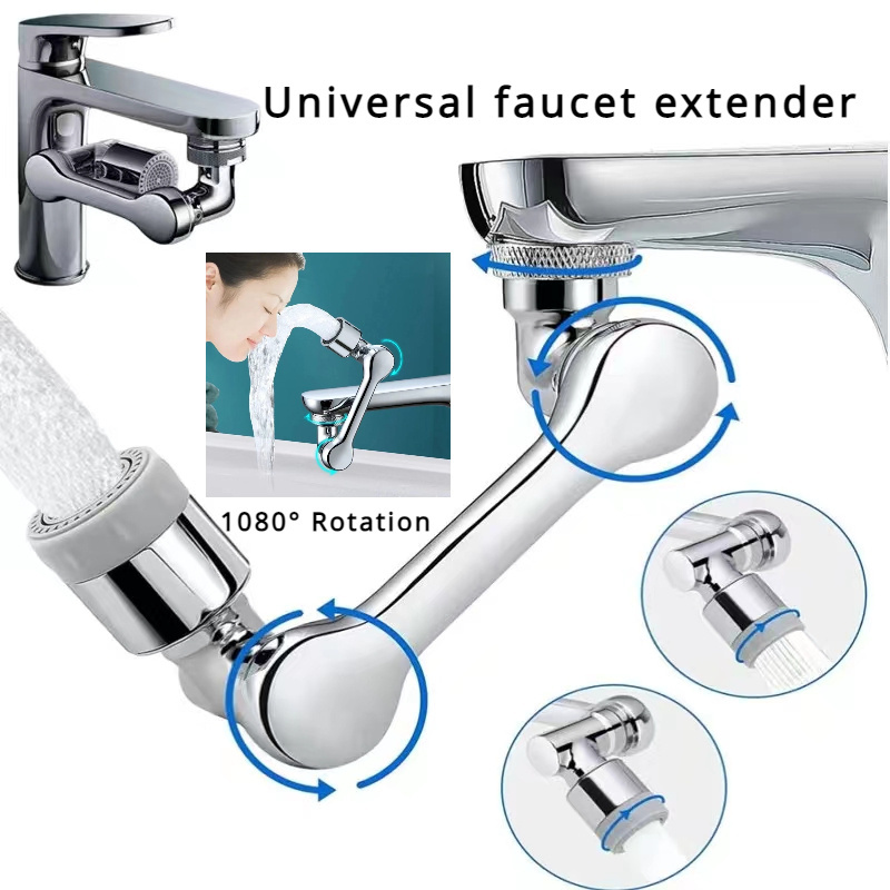1080° Rotation Faucet Head Adaptor Faucet Extender Aerator Splash ...