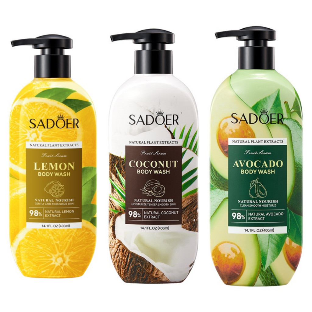 SADOER_OFFICIAL Sadoer Plant Extract Body Wash of Lemon, Coconut, Avocado/ Ekstrak Tambunan Body ...