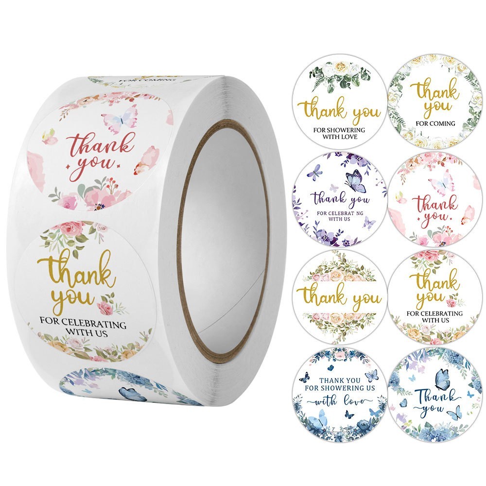 C234 Thank You Stickers 500pcs/Roll For Scrabbook Decoration Thankyou ...