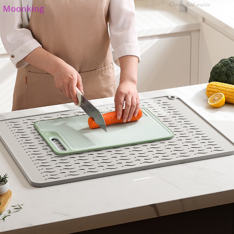 Moonking Silicone Dish Drying Mat Heat Resistant Foldable Non-Slip Dish ...