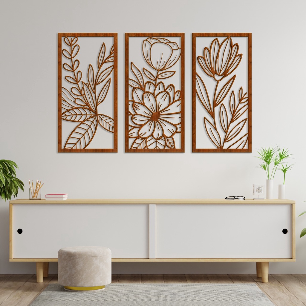 HIASAN DINDING KAYU Aesthetic Wood Wall Decoration Laser Cut Living ...