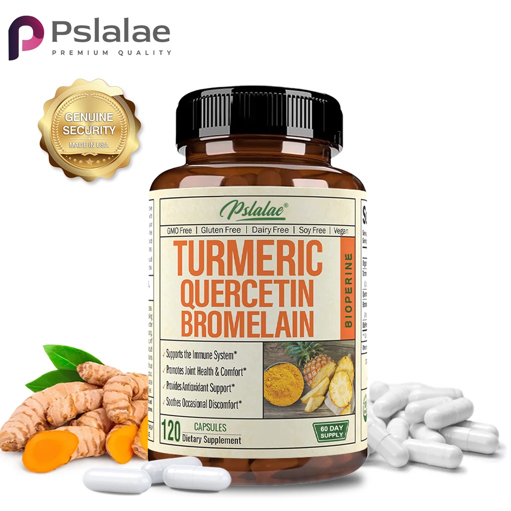 【Pslalae】Curcumin Quercetin with Bromelain and Black Pepper - Immune ...