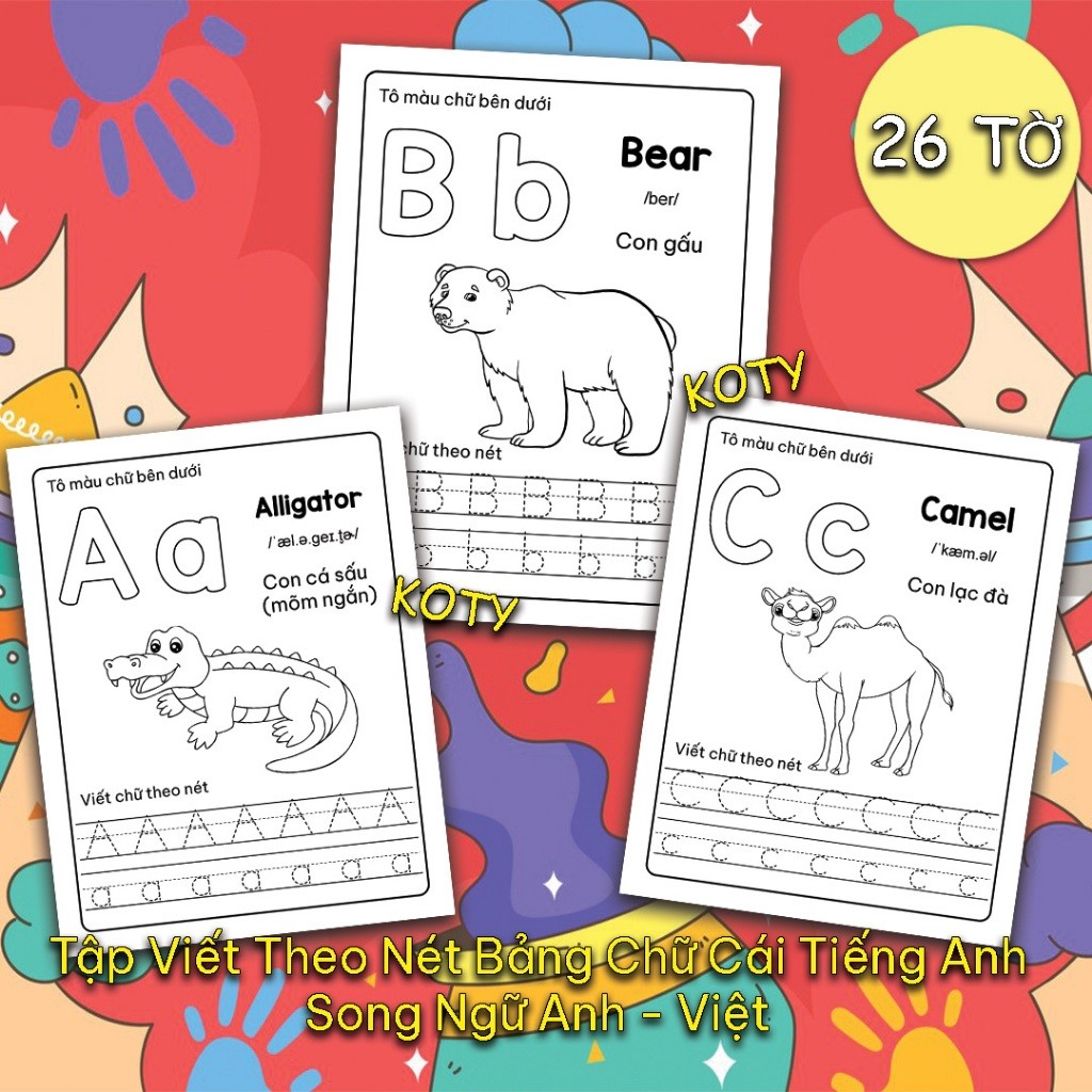 Set of 26 Sheets of Paper to Practice Writing Letters in Uppercase and ...