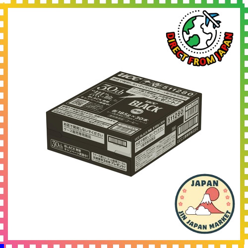 UCC BLACK Unsweetened Canned Coffee 185g × 30 bottles [Iced coffee] [No ...