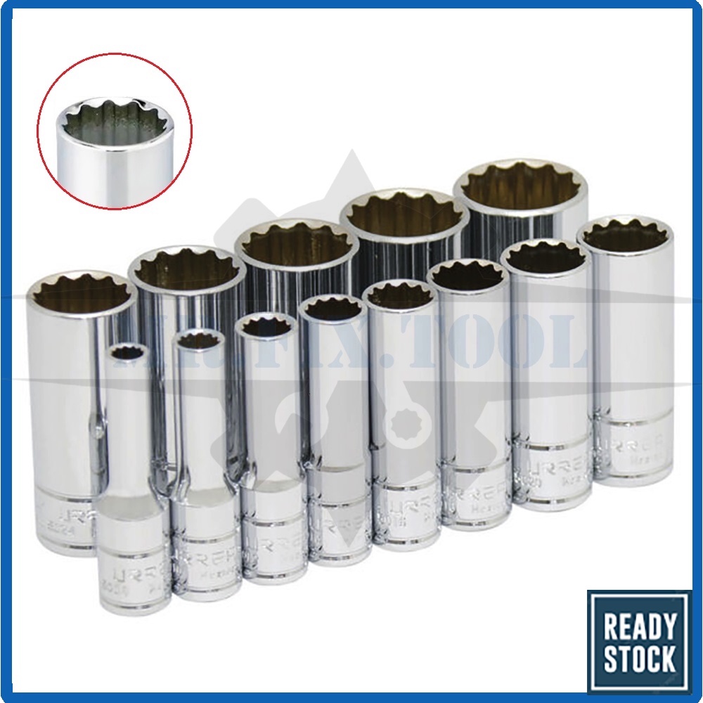 1/2" Inch CR-V Deep Long Box Socket 6 Point Heavy Duty for Ratchet ...