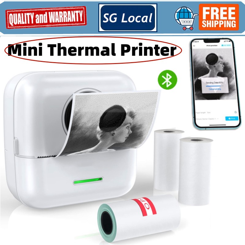 SG Local-Wireless Bluetooth Thermal Printer Mini Portable Pocket ...