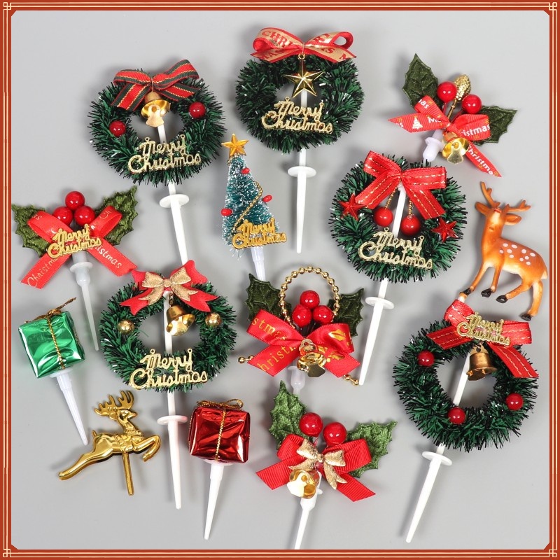 Creative Christmas Tree Cake Topper Happy Birthday Cake Decoration ...