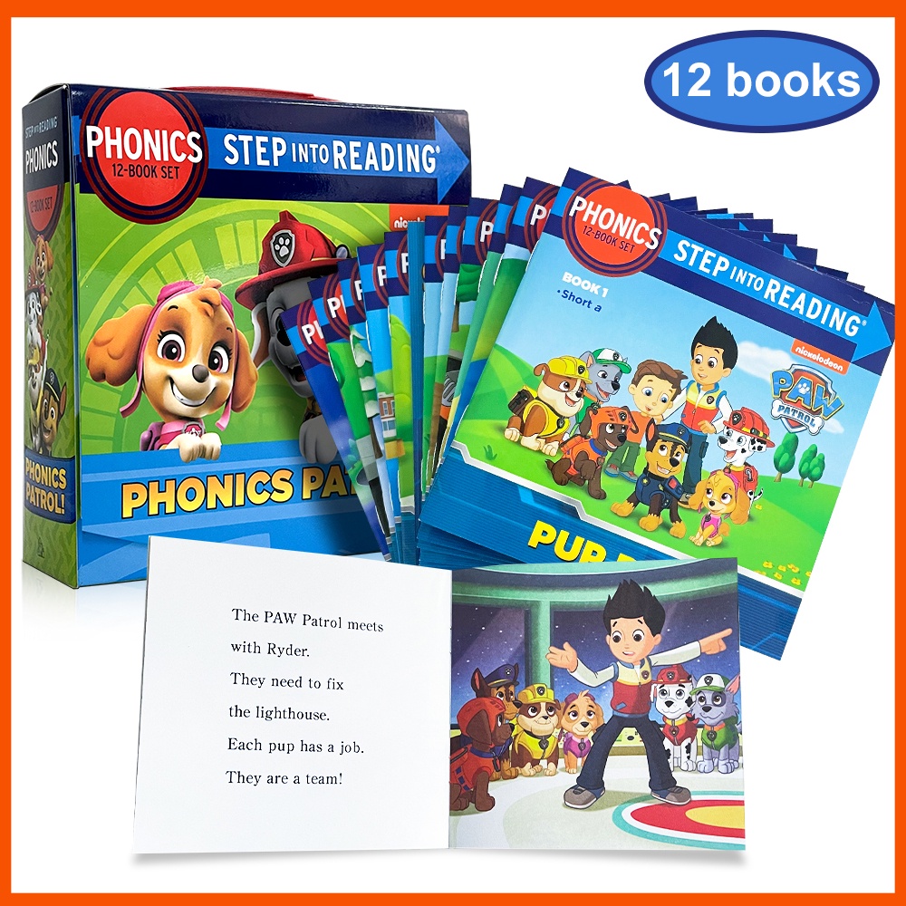 12 Books Paw Patrol Phonics Box Set (Step into Reading) Children ...