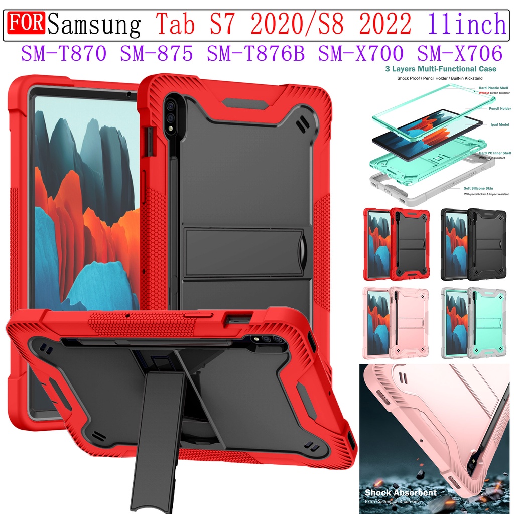 For Samsung Galaxy Tab S8 11 inch 2022 SM-X700 X706 Tab S7 11inch T870 T875 Slim Heavy Duty ...