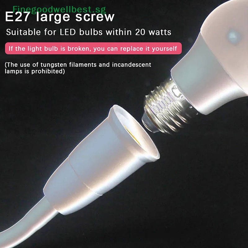 FBSG E27 Lamp Base Flexible Bend Wall Light Socket Adapter Plug Switch ...