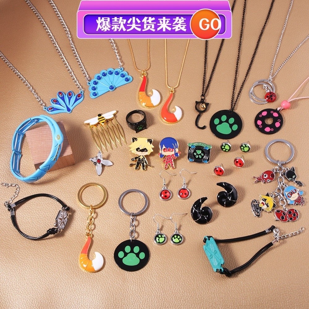 Ladybug Girl Necklace Bee Butterfly Peacock Brooch Claw Ring Ladybug ...