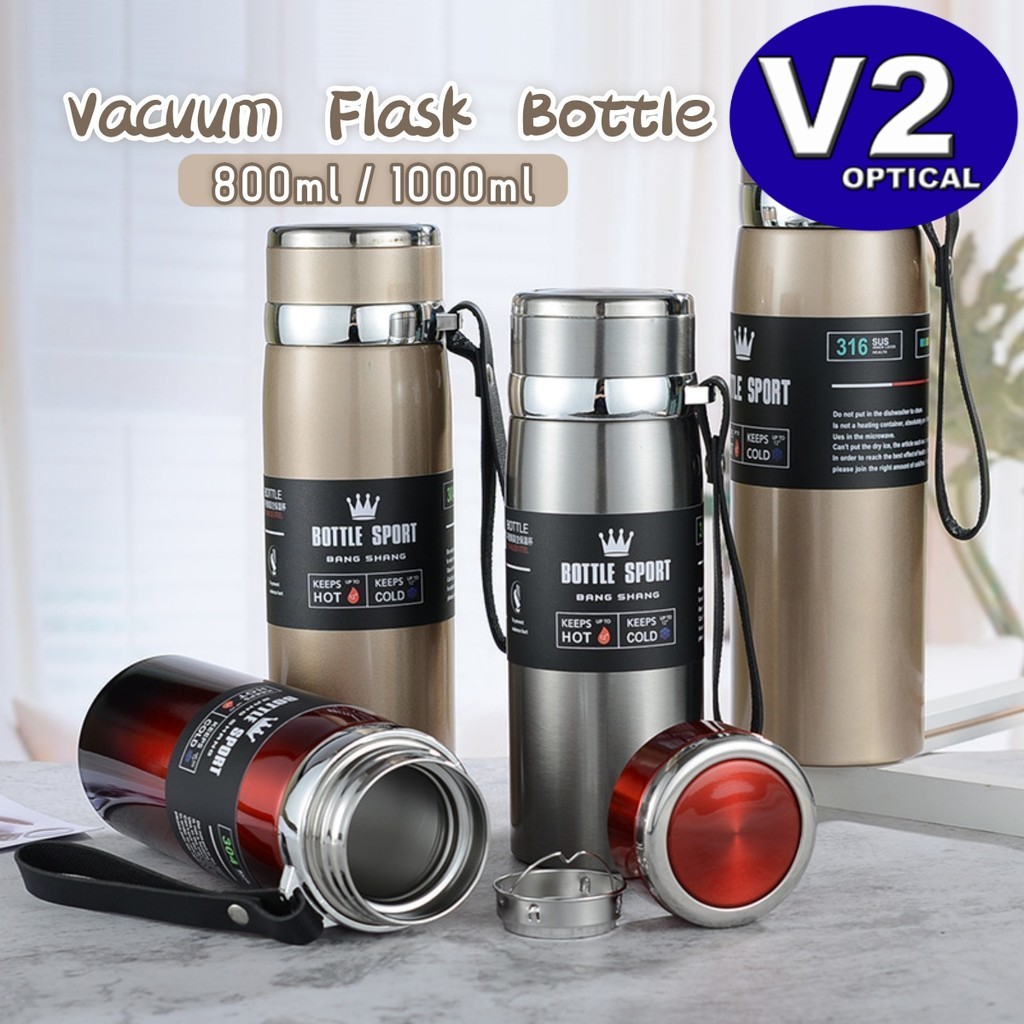 (800ml/1000ml) 316 Stainless Steel Thermos Bottle With Handle Vacuum Flask Tumbler Thermal ...