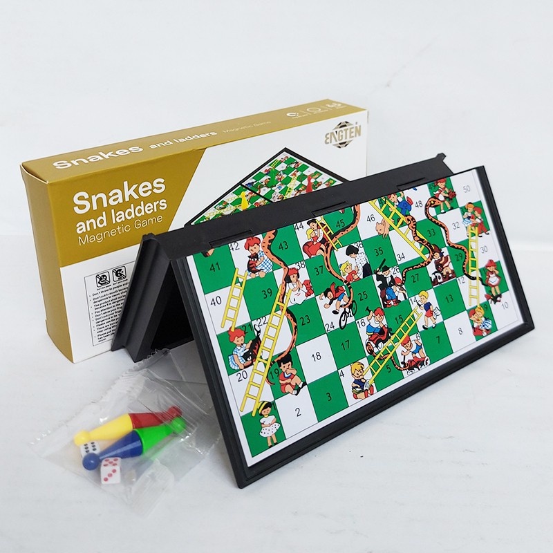 House&home Magnetic Snake Board Stairs And Chess 25x25cm Chess Magnetic ...