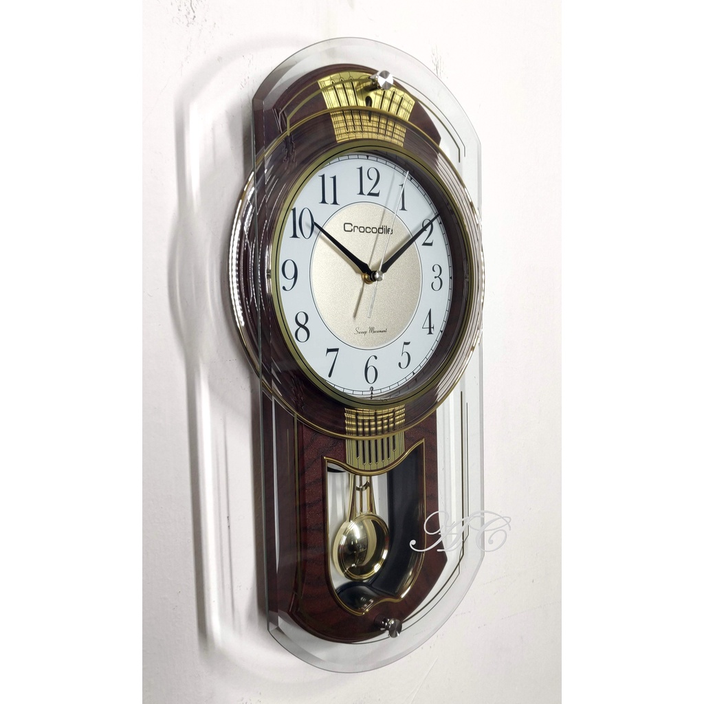 CROCODILE Melody Pendulum Striking Analogue Wall Clock (Jam Dinding ...