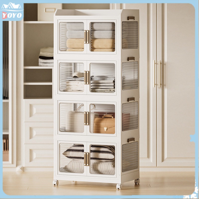 Folding Storage Box Transparent Large Side-opening Storage Box Plastic ...