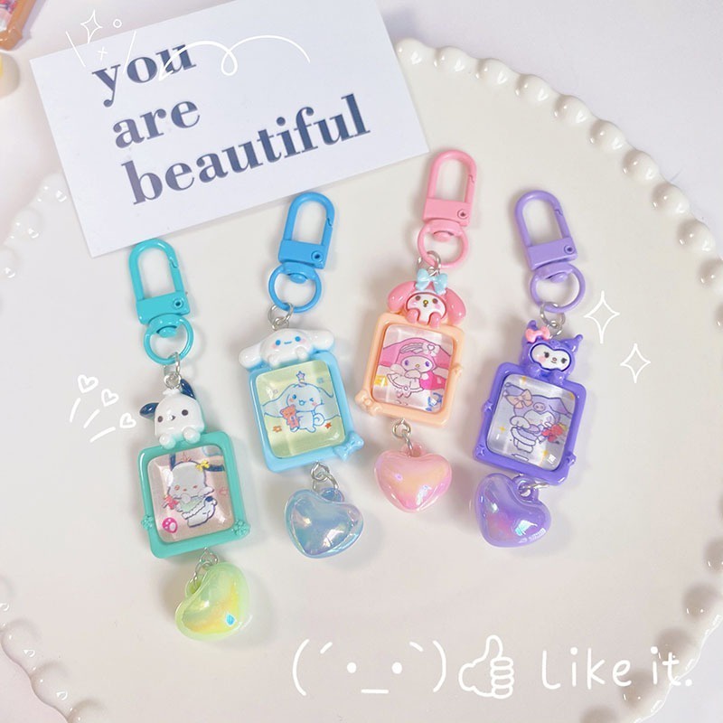 Kawaii Sanrio Dress Up Doll Keychain Cartoon My Melody Kuromi ...