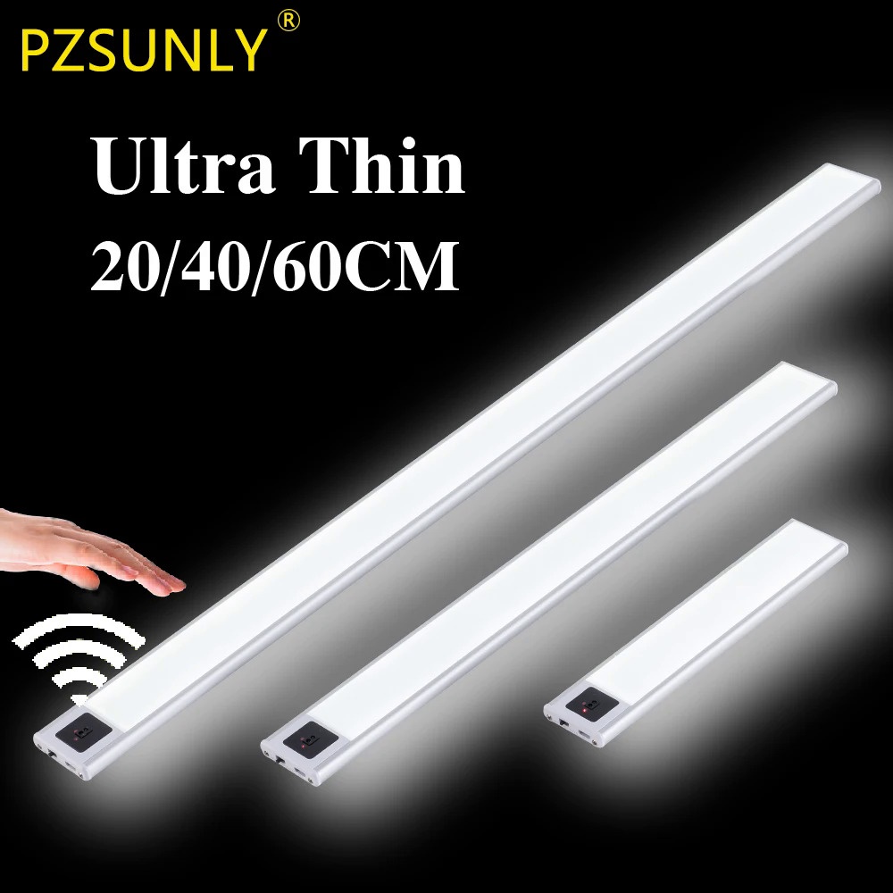 LED Kitchen Light Cabinet Light Hand Sweep Led USB Rechargeable Black ...