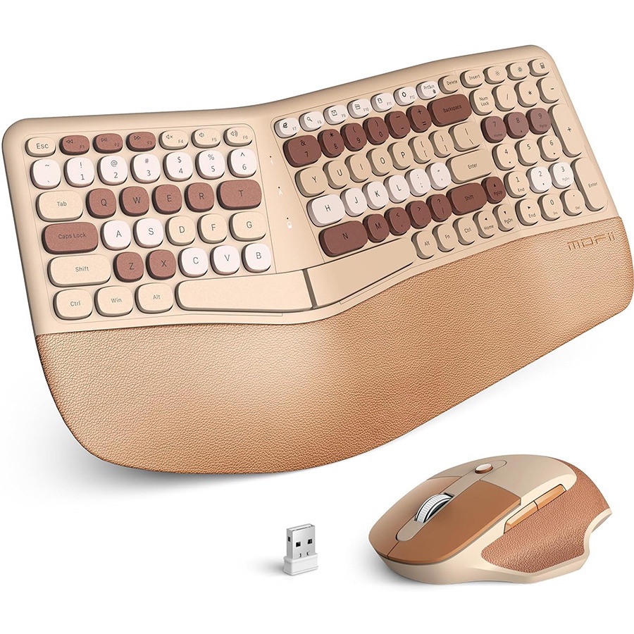 Ergonomic Keyboard And Mouse 2 4g Usb Wireless Comfortable Natural Typing Split Keyboard And