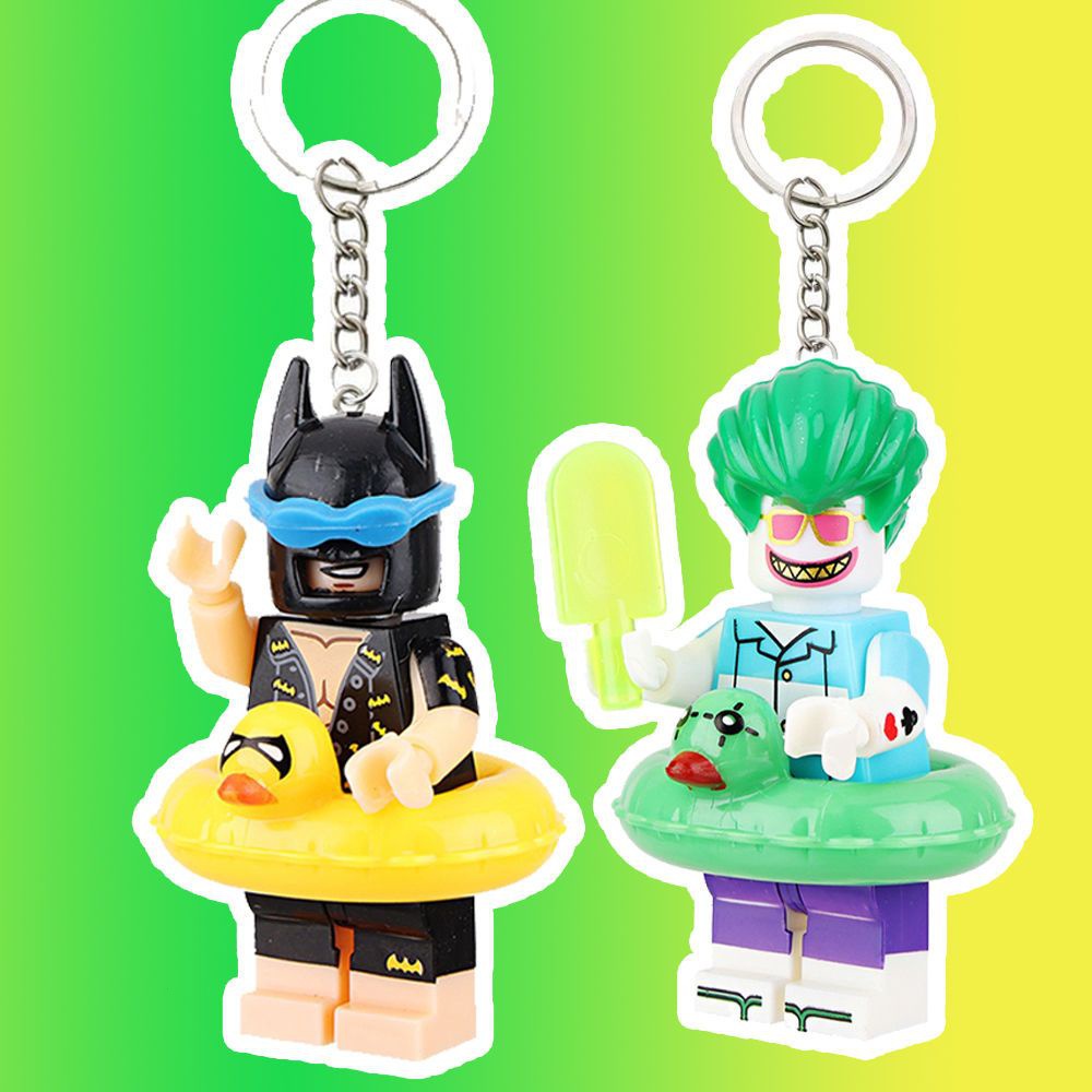 Lego Keychain Dc Batman Joker Duck Swimming Ring Building Block ...