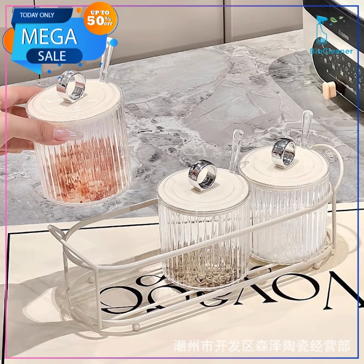 Set of 3 Spice Jars/ Set of 4 Jars with Spoon and Luxurious Tray (real ...