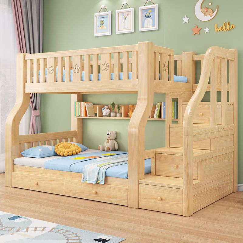 {Sg Sales} Double Decker Bed Frame Double Bed Loft Bed High Low Solid ...