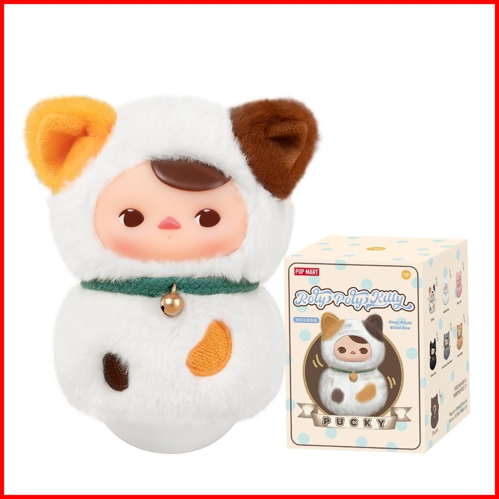 POP MART PUCKY Roly-Poly Kitty Series Plush Toy [1 Piece] Pop Mart ...