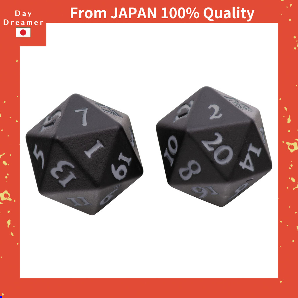 【from JAPAN】 Ultra PRO - Vivid Heavy Metal D20 Dice Set (Black 2 Pieces ...