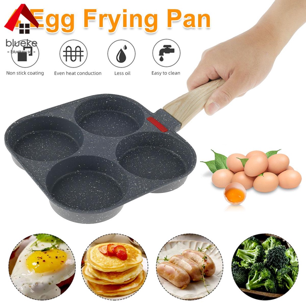 Egg Frying Pan Aluminum 4 Holes Egg Frying Pan Nonstick Mini Egg Cooker ...