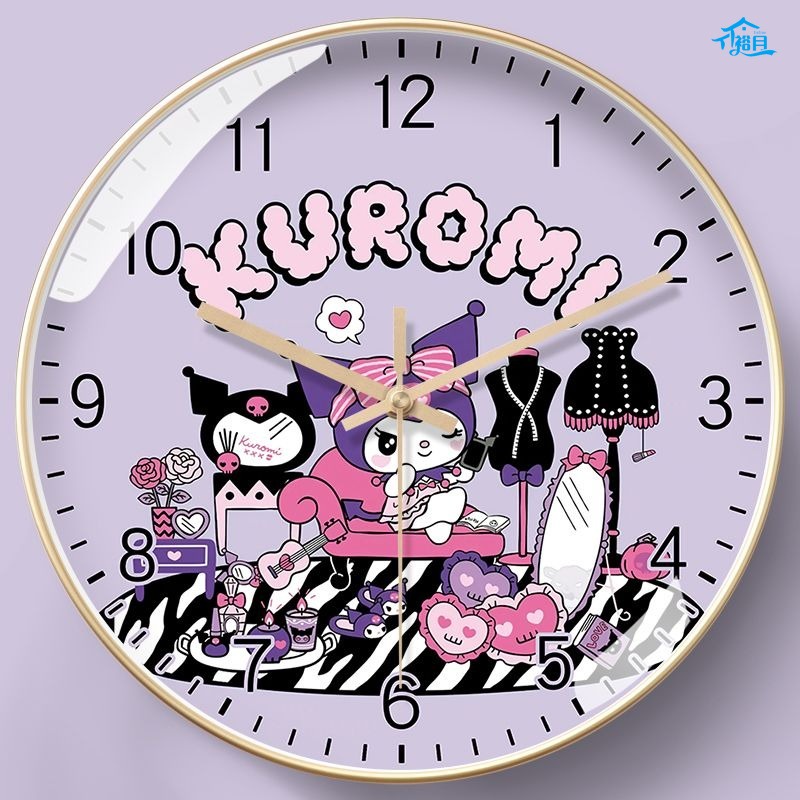 sanrio Cartoon wall clock, Kuromi children's indoor decoration wall ...