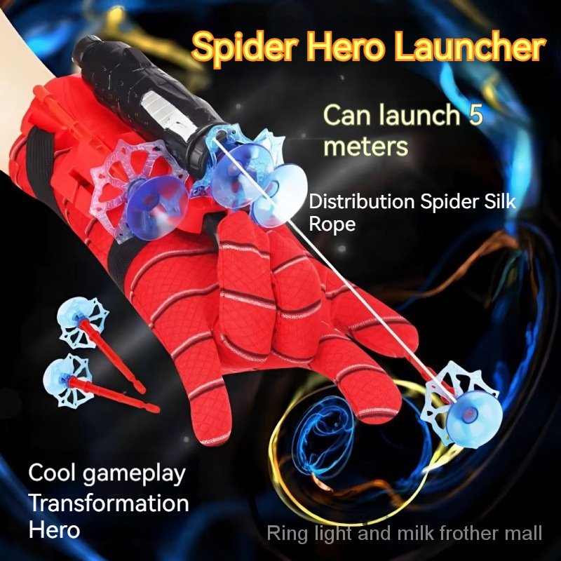 Spider Silk Launcher Venom Spider Man Black Technology Toy Boy Wrist ...