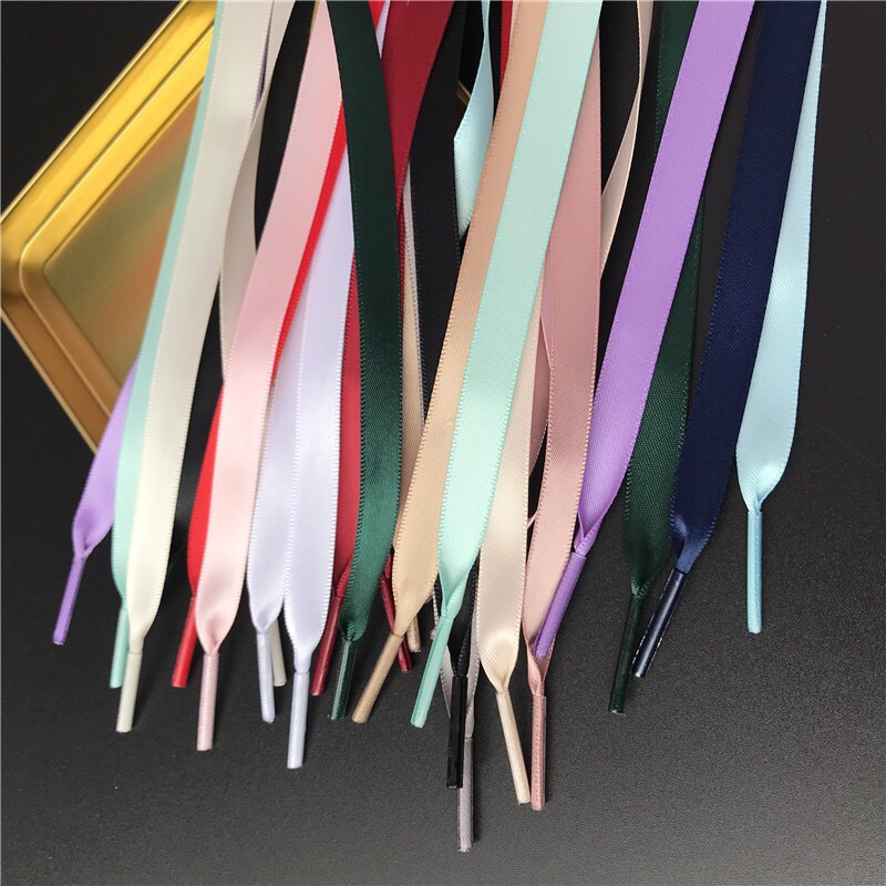 1Pair Silk Shoe laces Satin Ribbon Flat Shoelaces Women Sneakers ...