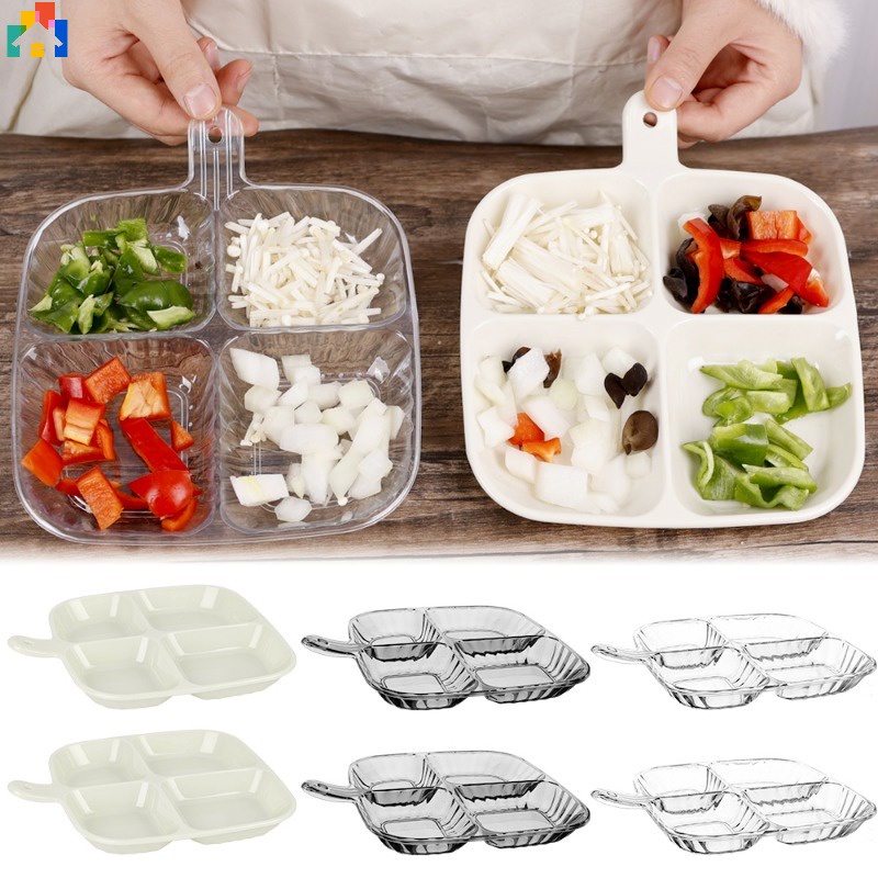 4 Compartments Multi-functional Portable Divided Dish Diet Reusable ...