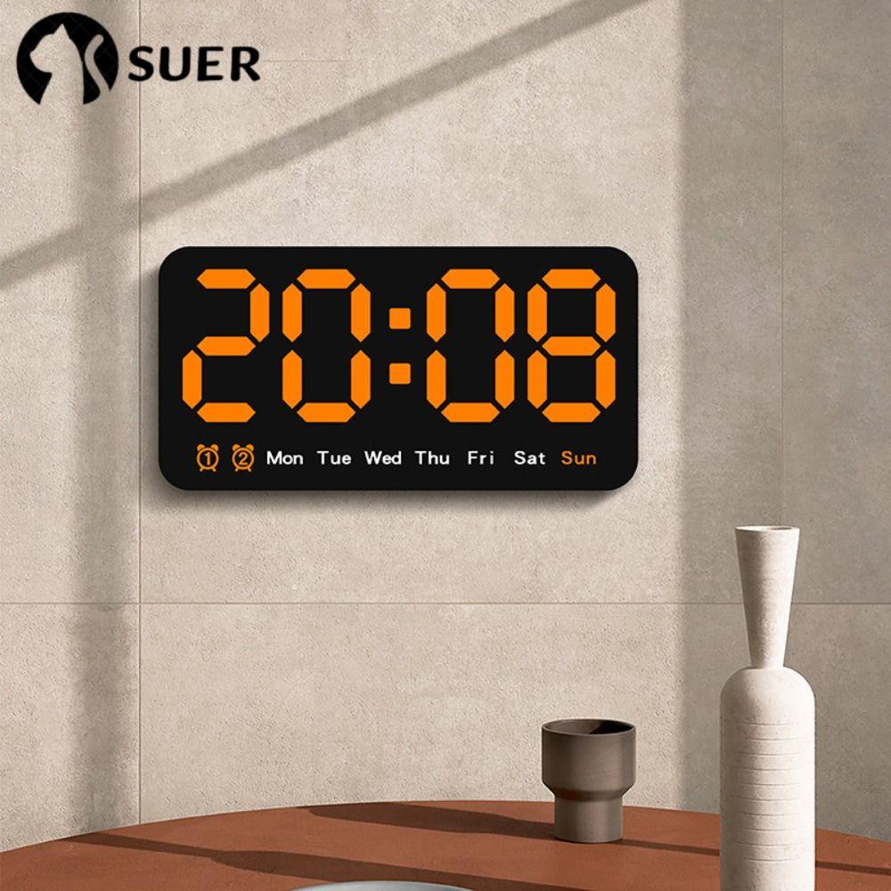 SUERHD Digital LED Clocks, Wall-mounted Home Electronic Wall Clock, 12 ...