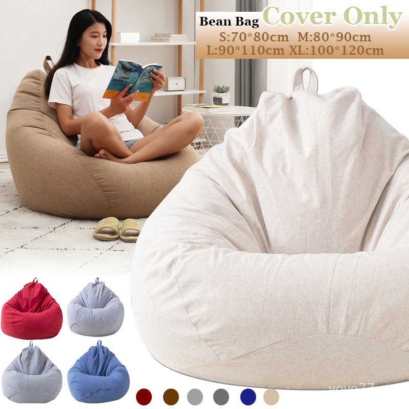S/M/L/XL Ready-made Bean Bag Sofa Cover bean beg Sofa Bag Chair Cover ...