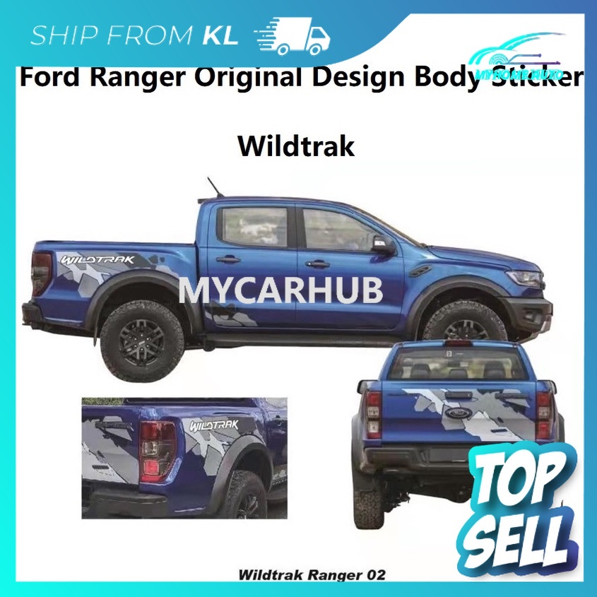 Ford Ranger Side Body Sticker Raptor / Ranger Design - Designs 2 ...
