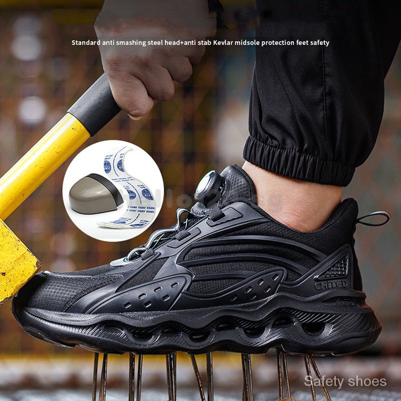 Rotating Button Work Safety Shoes Men Indestructible Shoes Steel Toe ...
